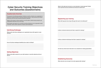 How to Define the Right Cyber Security Training Objectives and Outcomes